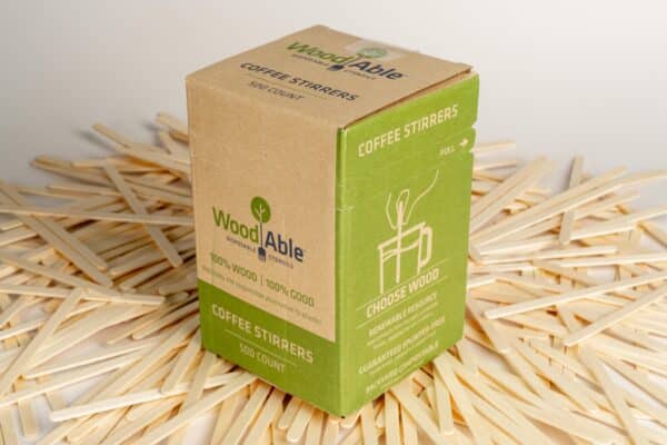 WOODABLE 5.5 Inch Wooden Coffee Stirrers, 500 Count | WoodAble